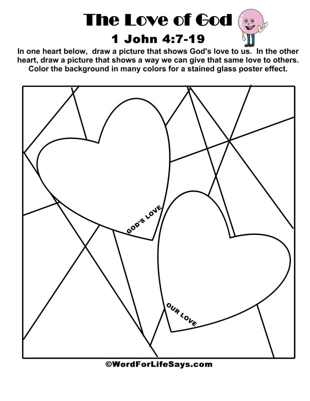 children’s activities for 1 John 4 – Word For Life Says…