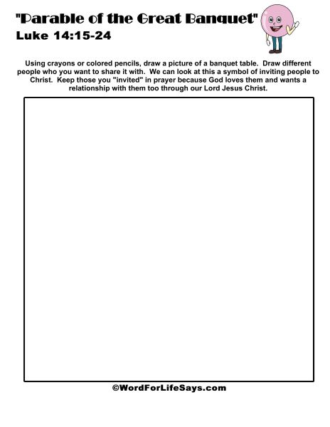 Sunday School Lesson – “Parable of the Great Banquet” Luke 14:15-24 ...