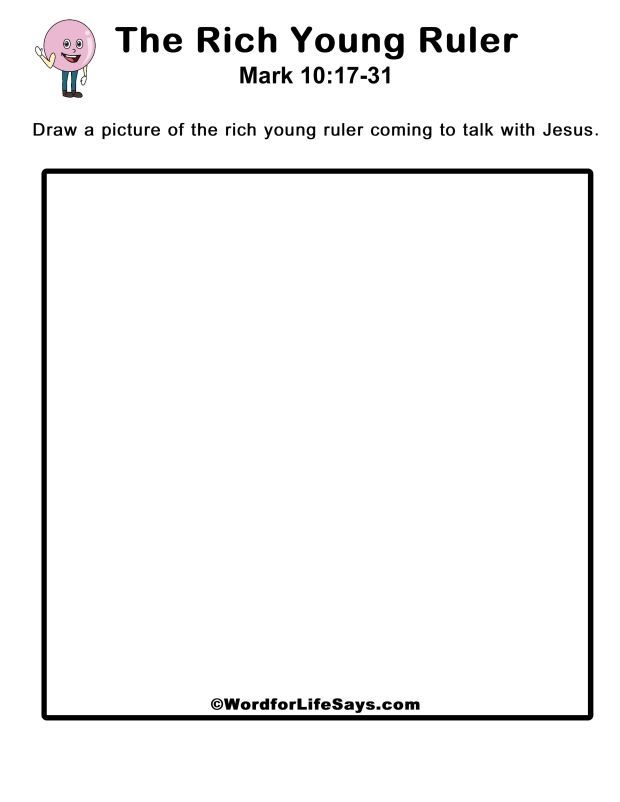 the rich young ruler sunday school activities – Word For Life Says…